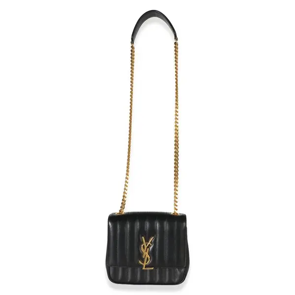Saint Laurent Lambskin Matelassé Monogram Vicky Chain Bag