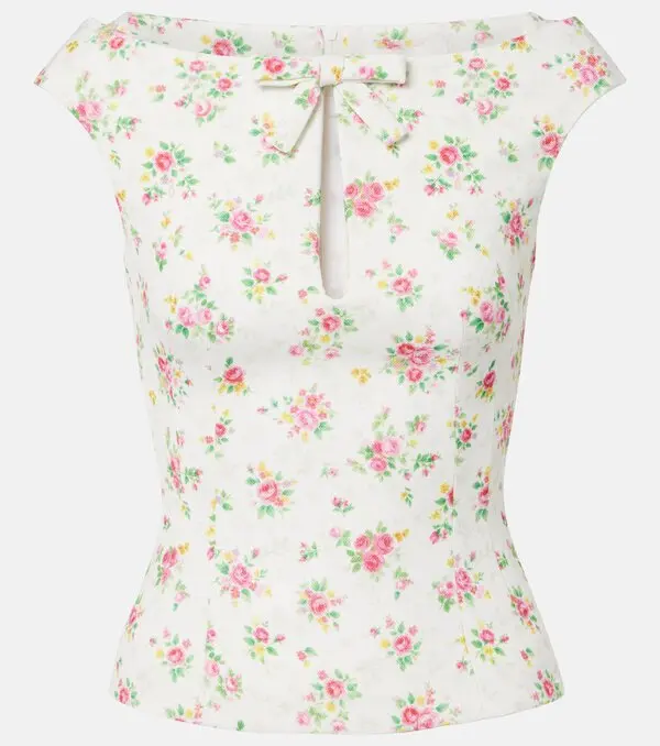 SHUSHU/TONG Floral Print Bow Detail Top