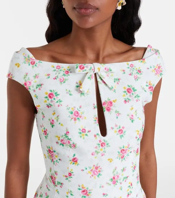 SHUSHU/TONG Floral Print Bow Detail Top