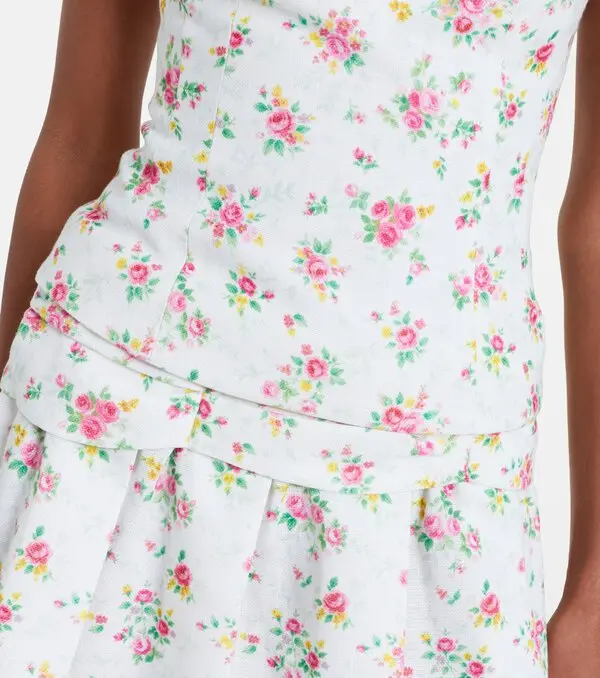 SHUSHU/TONG Floral Print Bow Detail Top