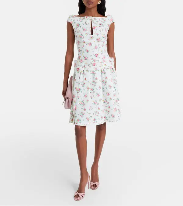 SHUSHU/TONG Floral Print Bow Detail Top