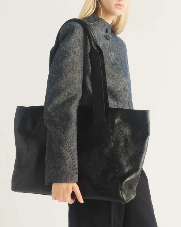Dr. Martens Maxi Overdrive Leather Tote Bag With Laptop Sleeve And Pouch