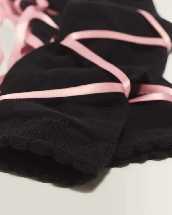 Dr. Martens Knee High Socks With Satin Ribbon Detailing