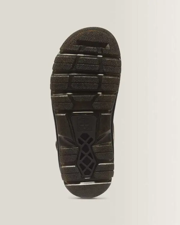 Dr. Martens Zebzag Crazy Horse Leather Mules With Adjustable Strap
