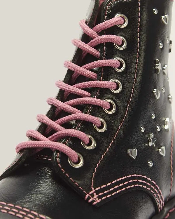 Dr. Martens Sinclair Hearts & Stars Eye Milled Gloss Leather Platform Combat Boots