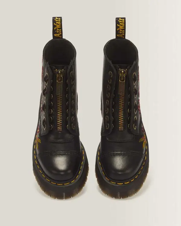 Dr. Martens Sinclair Floral Leather Lace-up Boots