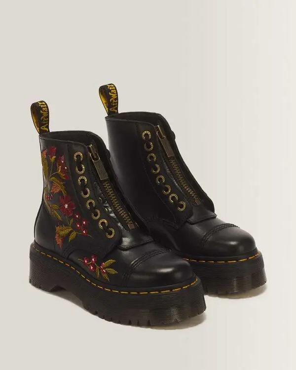 Dr. Martens Sinclair Floral Leather Lace-up Boots