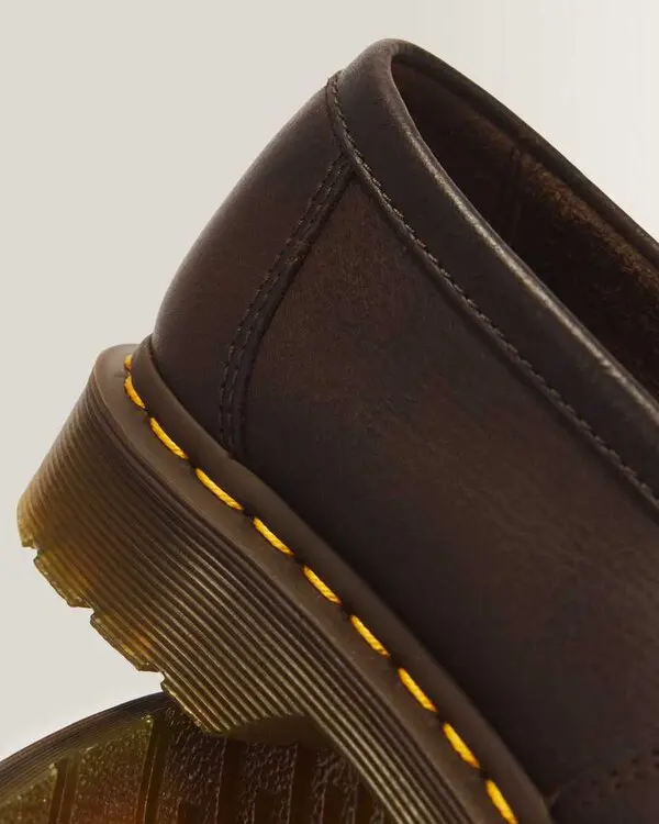 Dr. Martens Adrian Tassel Loafers In Ambassador Leather With Yellow Stitching