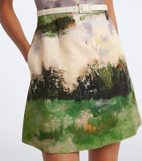 LEO LIN Brigitte Printed Linen-blend Shirt Dress