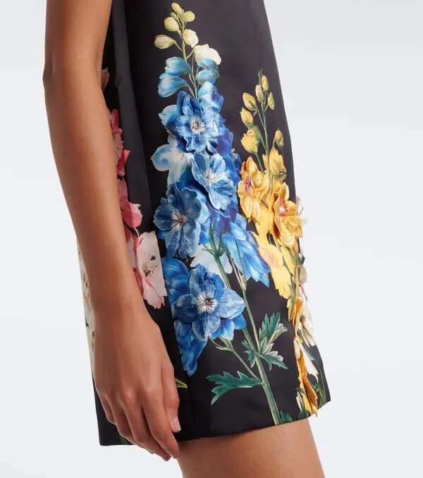 LEO LIN Yvonne Floral-appliqué Minidress