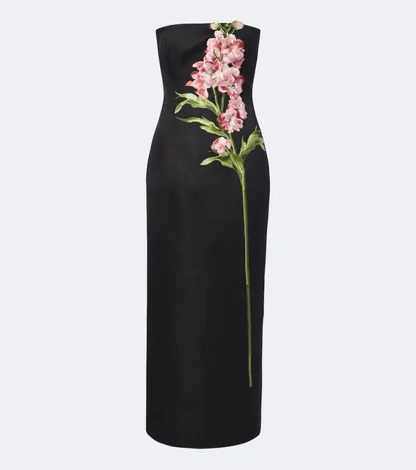 LEO LIN Rayna Floral Appliqué Bustier Maxi Dress