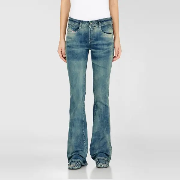 DIESEL® Bootcut Jeans Low Waist D-ebbey Medium Zip Fly - Blue