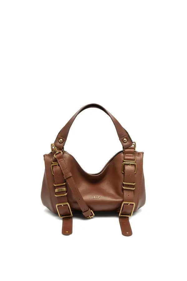 DIESEL® D-one-small Top-handle Bag In Treated Leather - Brown