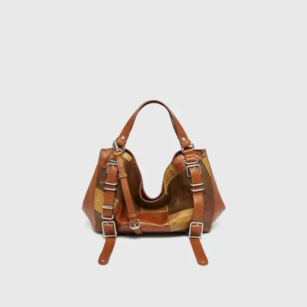 DIESEL® D-one Medium Patchwork Leather Top Handle Bag