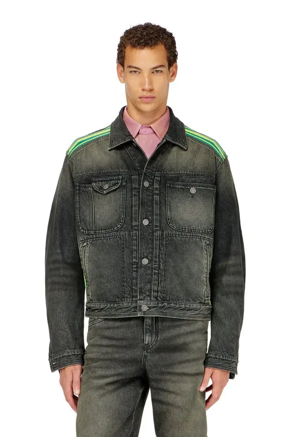 DIESEL® Striped Shoulder Band Trucker Jacket