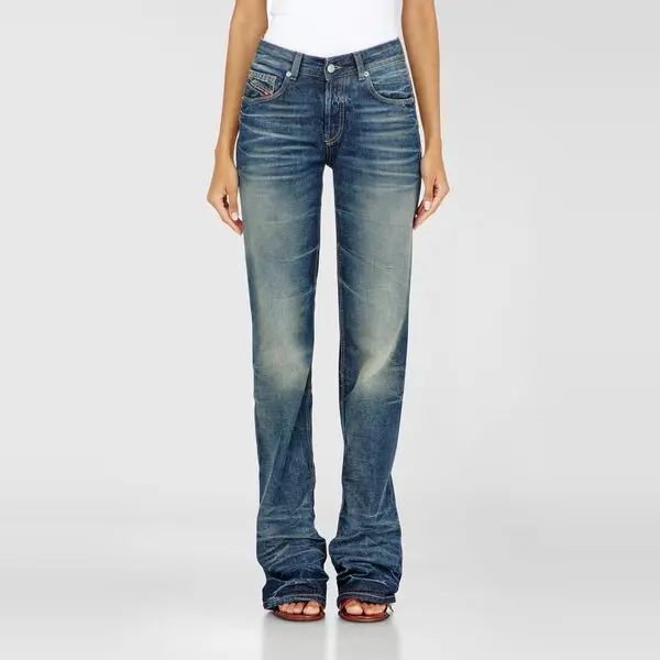 DIESEL® D-heel Regular Waist Straight Leg Jeans In Medium Wash - Blue