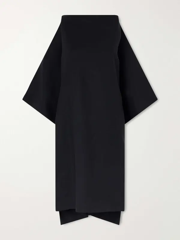 JIL SANDER Open-back Silk And Wool-blend Midi Dress