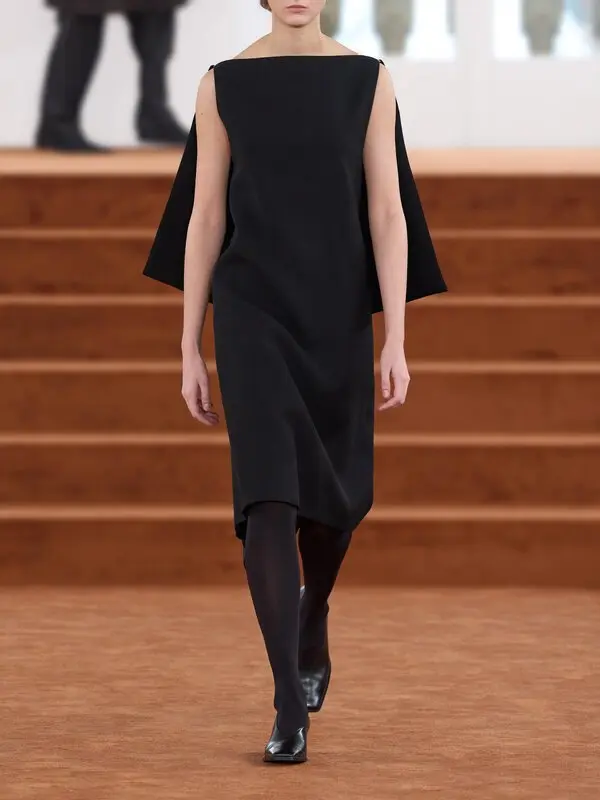 JIL SANDER Open-back Silk And Wool-blend Midi Dress