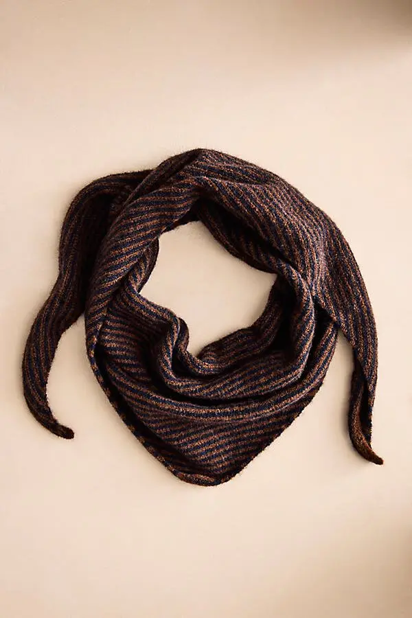 TERRAIN Striped Triangle Scarf - Blue