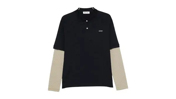 Miu Miu Layered Long Sleeve Polo Shirt