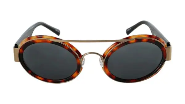 Dries Van Noten X Linda Farrow Oval Sunglasses - T/shell/black