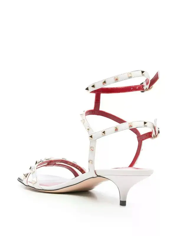 Valentino Garavani Rockstud Ankle-strap Sandals - White