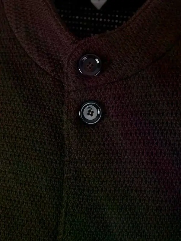 LARDINI Virgin Wool Basket-weave Cardigan - Brown