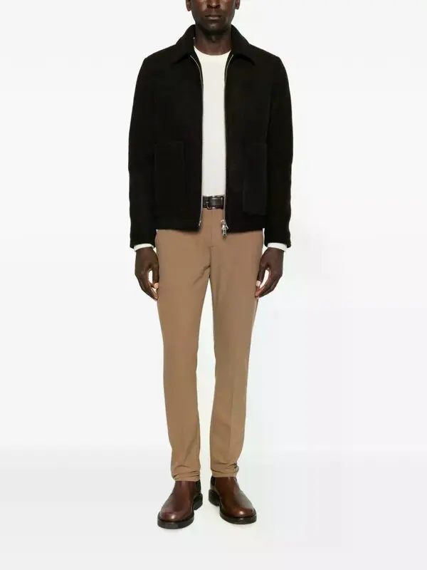 DONDUP Slim-fit Tailored Trousers With Belt Loops - Brown