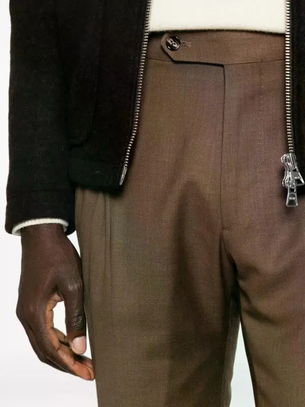 BERWICH Pleated-detail Turn-up Tailored Trousers
