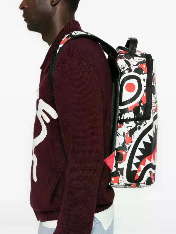 SPRAYGROUND Mickey Mouse Graphic-print Shark Backpack