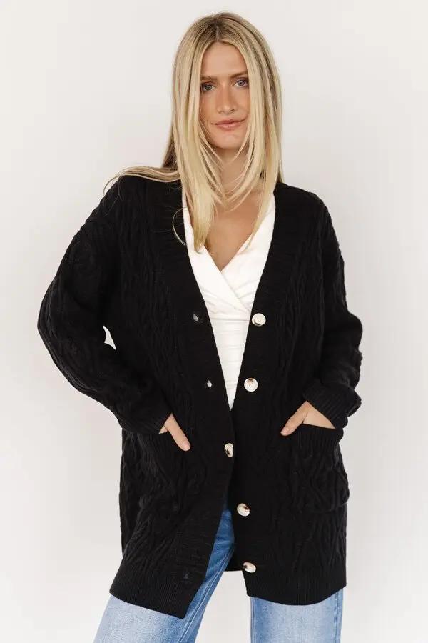 LUMIERE Alberta Cable Knit Cardigan