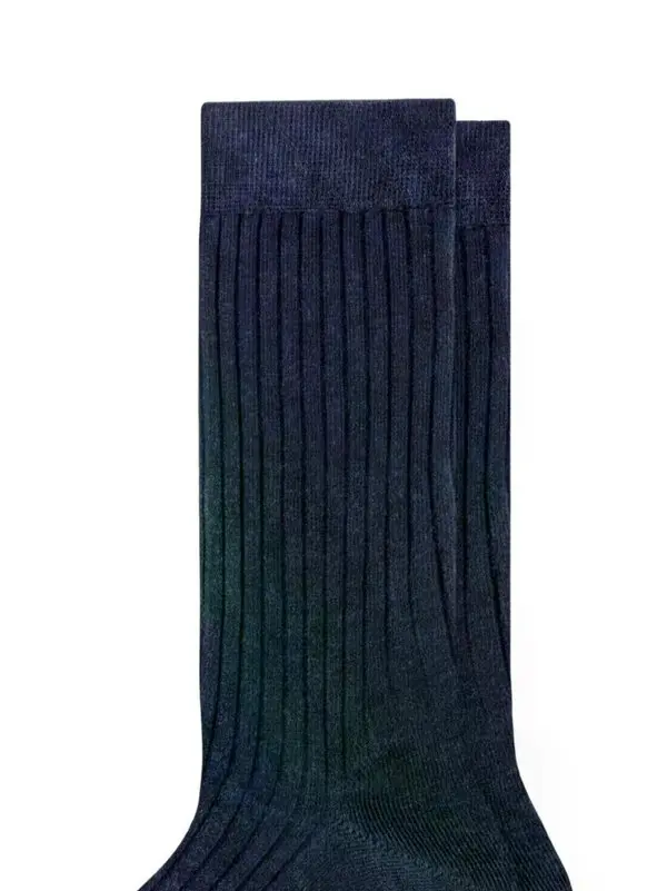 Pantherella Ribbed Knit Crew Socks With Logo Detail