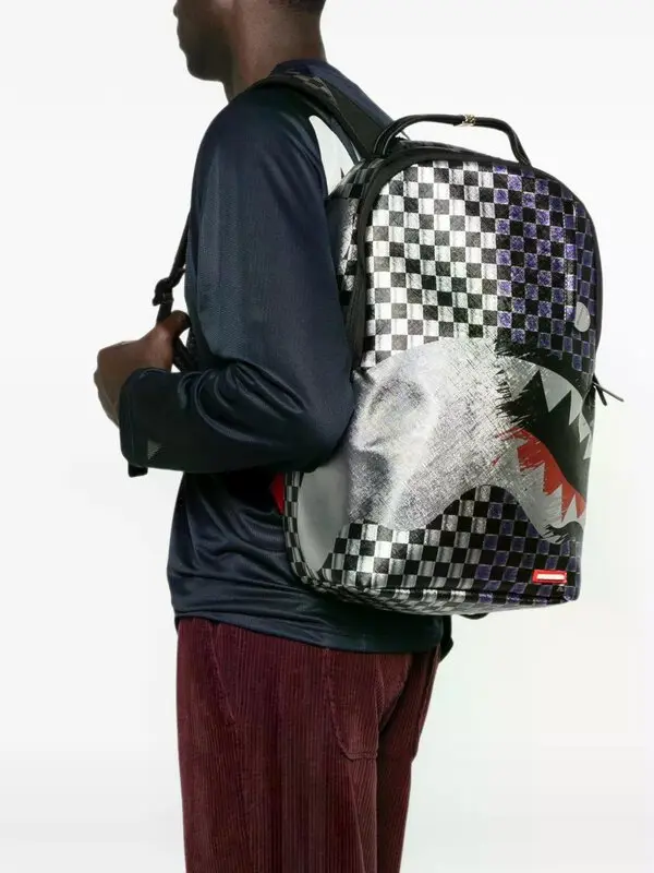 SPRAYGROUND Checkered Shark Print Backpack