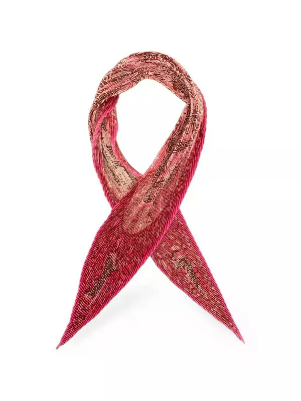 Hermès 2000-2015 La Legende Du Poisson Corail Pleated Silk Scarf Scarves - Multicolour
