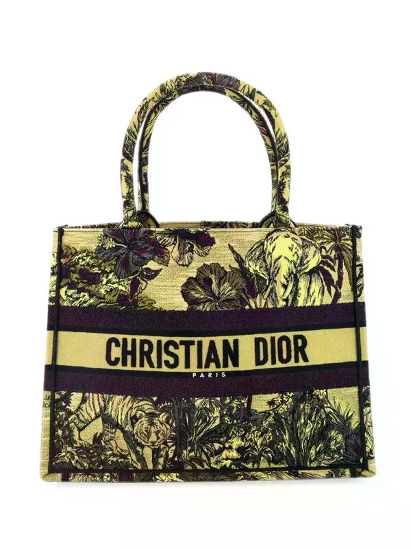 Dior Book Embroidered Canvas Medium Tote Bag