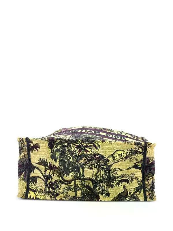 Dior Book Embroidered Canvas Medium Tote Bag - Yellow