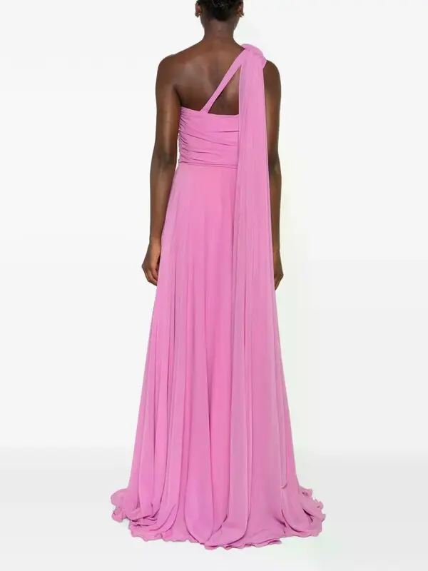 ALESSANDRO LEGORA One-shoulder Floral-appliqué Maxi Dress