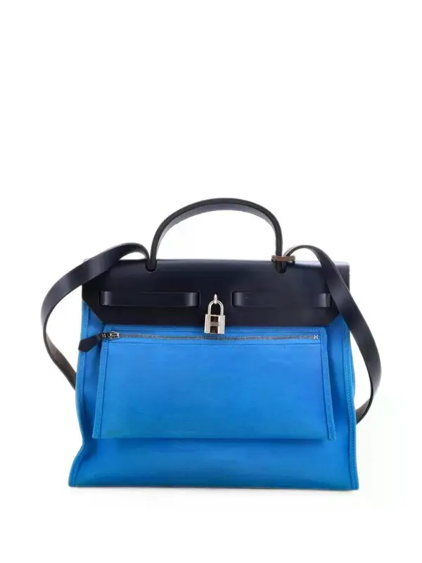 Hermès Herbag Zip Leather And Toile 31 Shoulder Bag