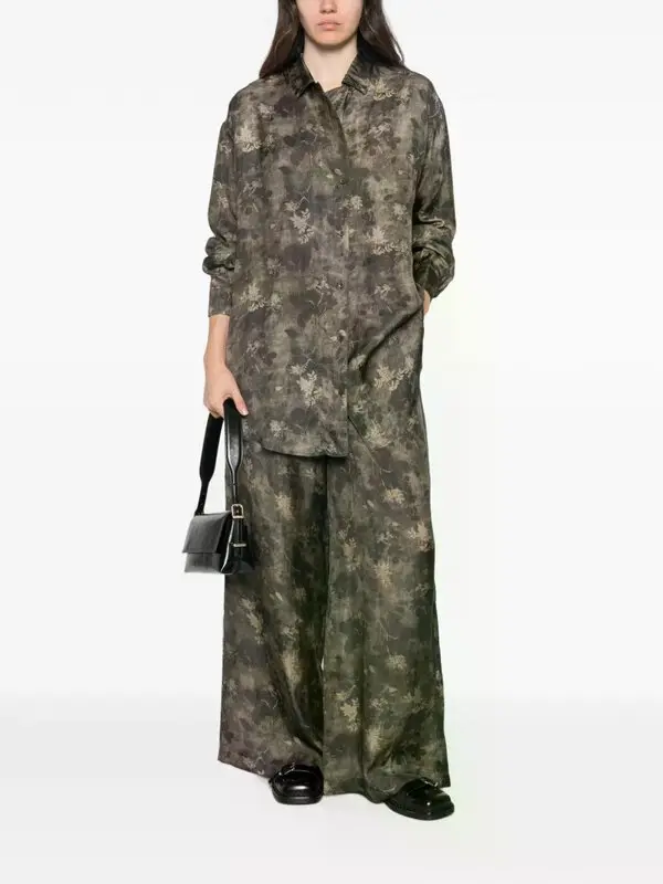 UMA WANG Floral-print Long-sleeve Shirt