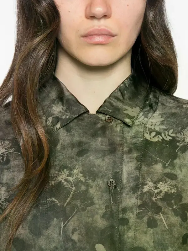 UMA WANG Floral-print Long-sleeve Shirt