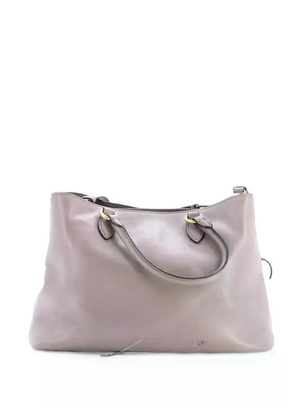 Prada Embossed Logo Convertible Open Glace Calf Medium Tote Bag