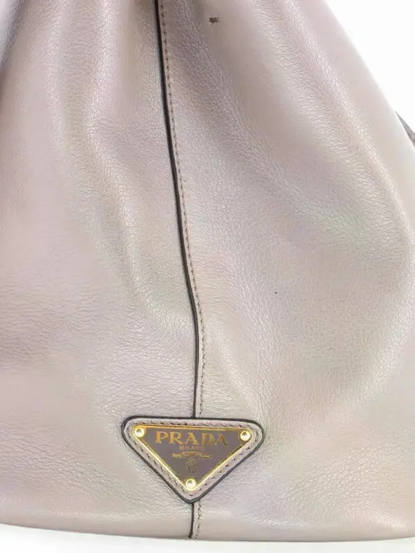 Prada Embossed Logo Convertible Open Glace Calf Medium Tote Bag