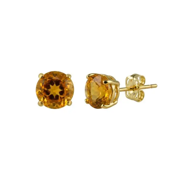 SPERO LONDON 9ct Solid Gold Topaz Stud Earrings - Yellow