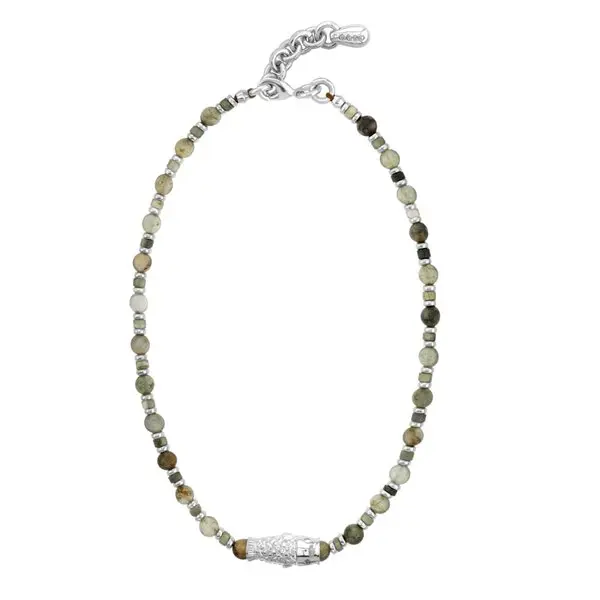 CORSO JEWELRY Kuma Silver Choker Necklace With Multi-stone Embellishment
