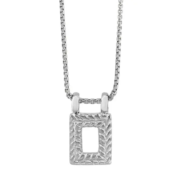 CORSO JEWELRY Rhodium-plated Laurel Pendant Necklace
