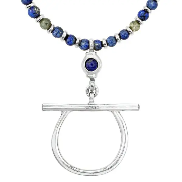 CORSO JEWELRY Zannone Silver Lapis Lazuli Choker Necklace