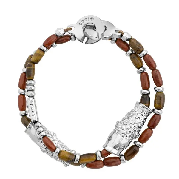 CORSO JEWELRY Mar De Suo Silver Bracelet With Agate And Lapis Lazuli