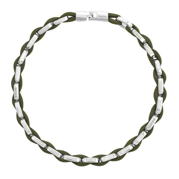CORSO JEWELRY Silver And Leather Chain Choker