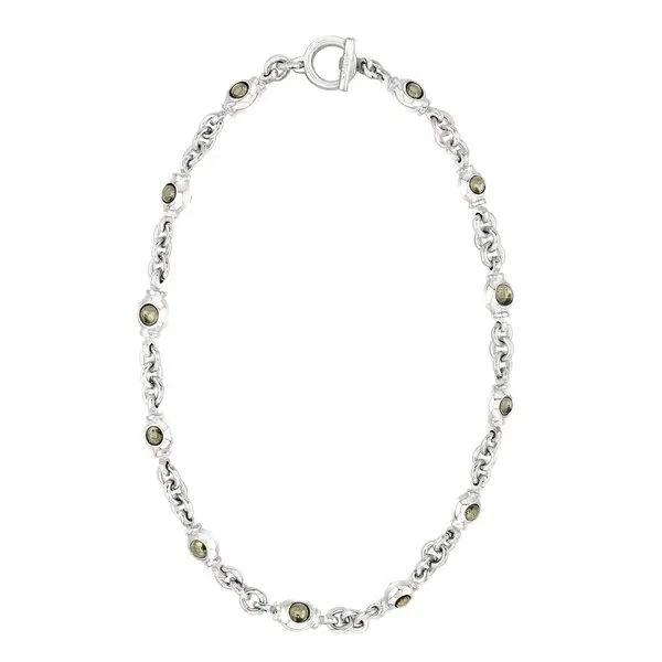 CORSO JEWELRY Silver Choker With Pyrite
