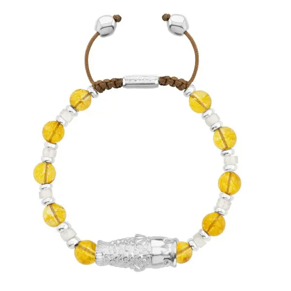 CORSO JEWELRY Kuma Silver Bracelet With Citrine